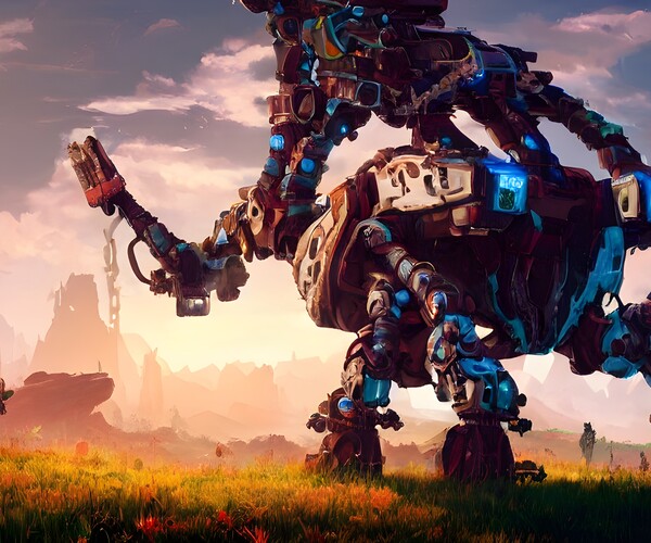 ArtStation - Mecanical Creature Horizon Forbiden 8k image pack paint ...