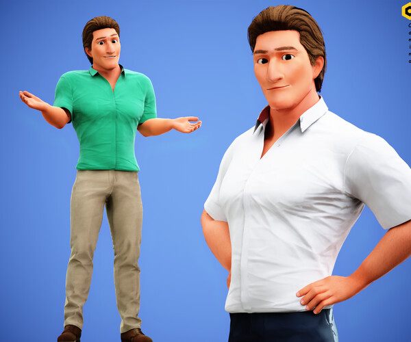 ArtStation - Cartoon Man Character Rigged | Resources