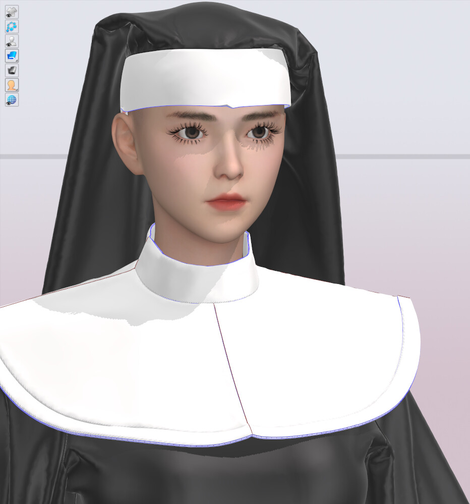 ArtStation - Nun suit Marvelous designer project 3D model girl female ...