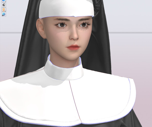 ArtStation - Nun suit Marvelous designer project 3D model girl female ...