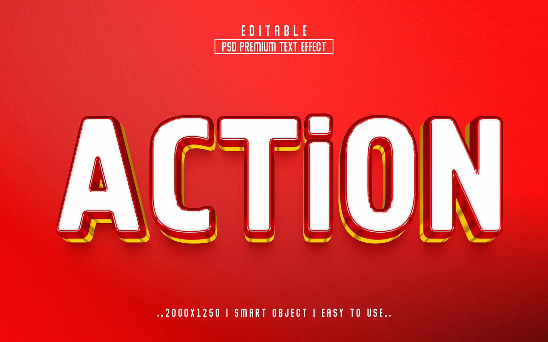 ArtStation - 3D Action PSD fully editable text effect. Layer style PSD ...