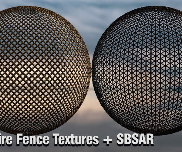 ArtStation - 10 Wire Fence Textures + .SBSAR | Resources