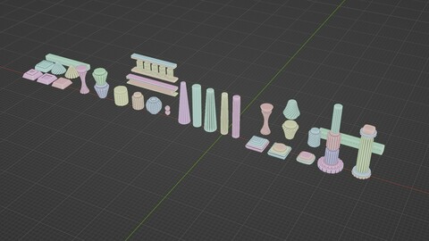 ArtStation - Architectural Modular Column KitBash| Ancient style | 3D ...