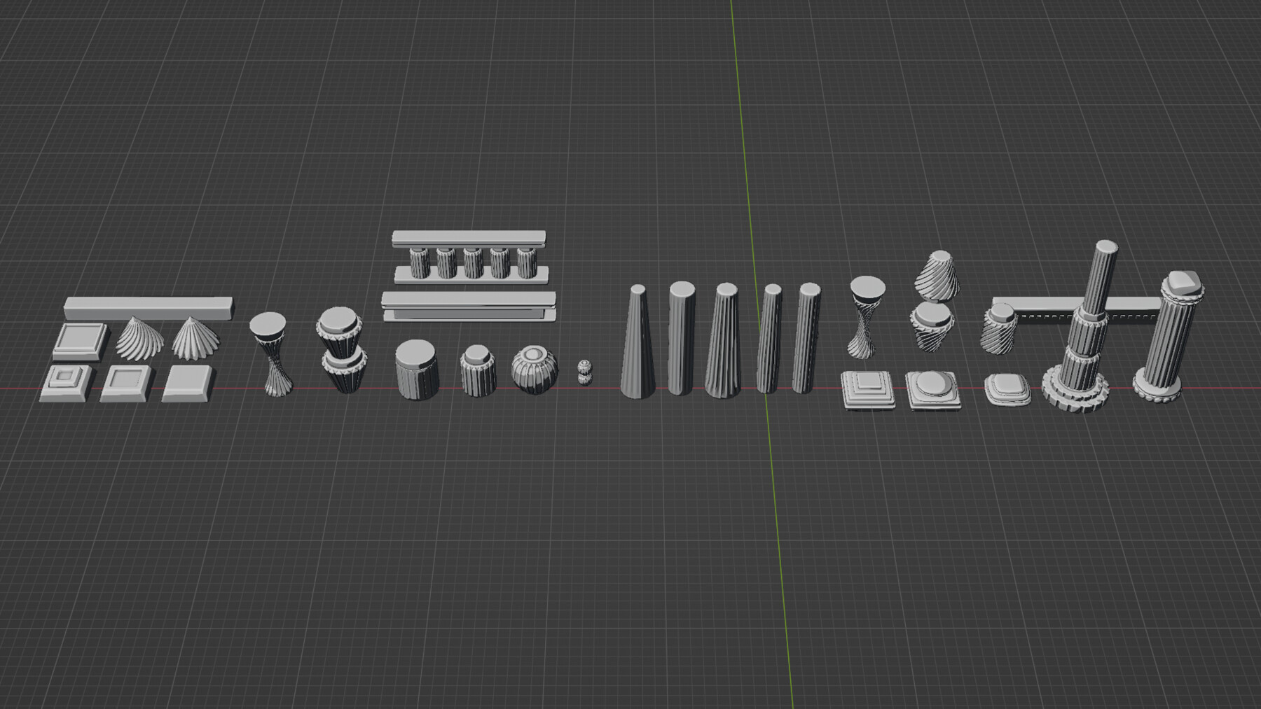 ArtStation - Architectural Modular Column KitBash| Ancient style | 3D model set | Resources