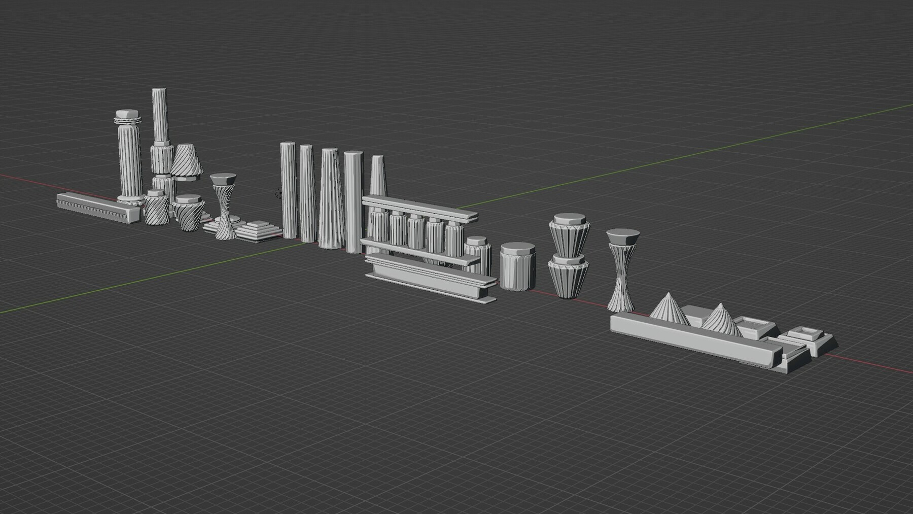 ArtStation - Architectural Modular Column KitBash| Ancient style | 3D model set | Resources