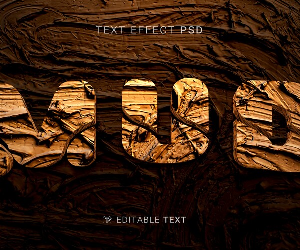 ArtStation - 3D Mud PSD fully editable text effect. Layer style PSD ...
