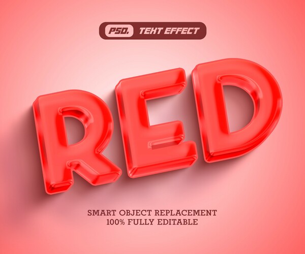 ArtStation - 3D Red PSD fully editable text effect. Layer style PSD ...