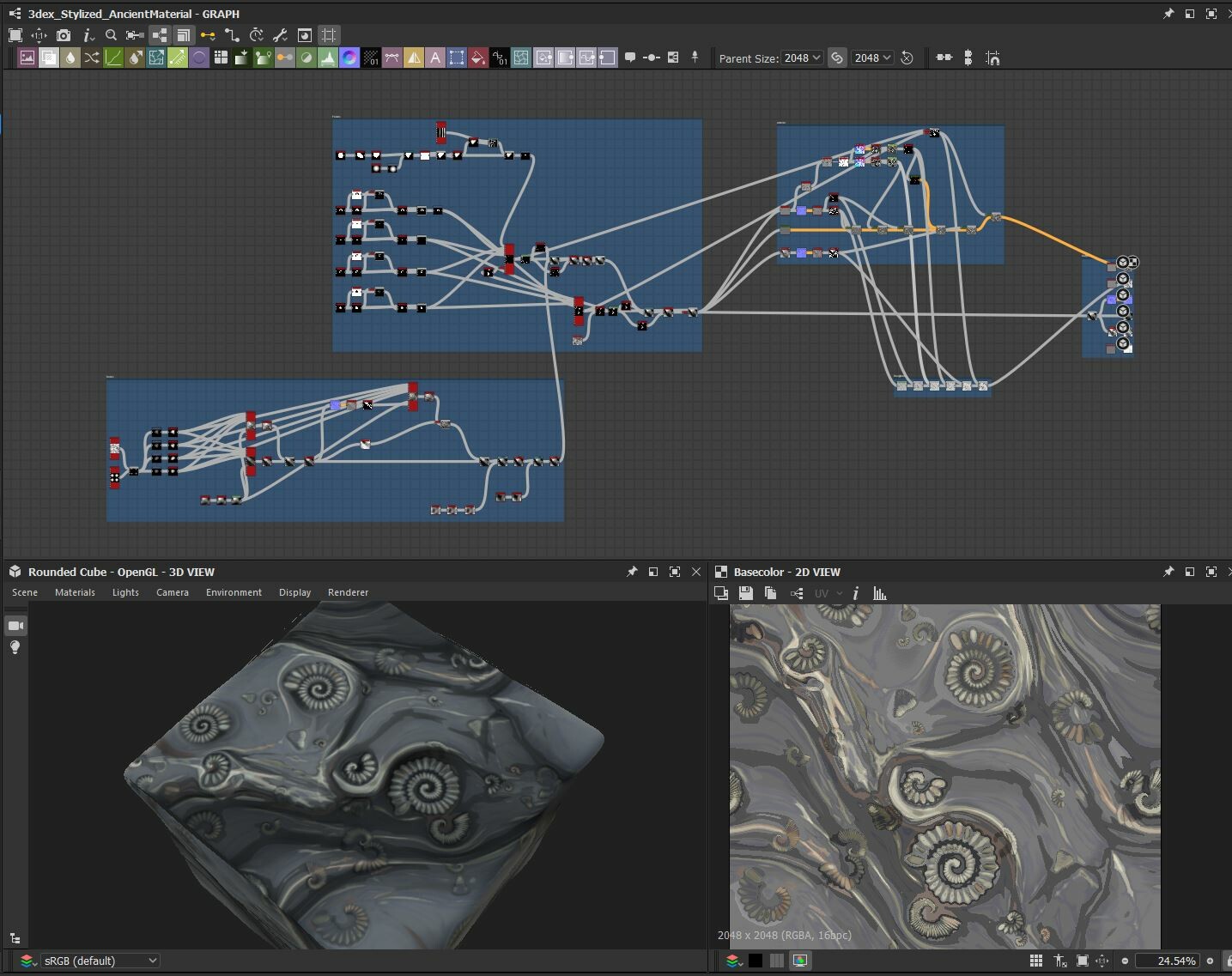 ArtStation - Stylized Ancient Fossil - Substance 3D Designer | Game Assets