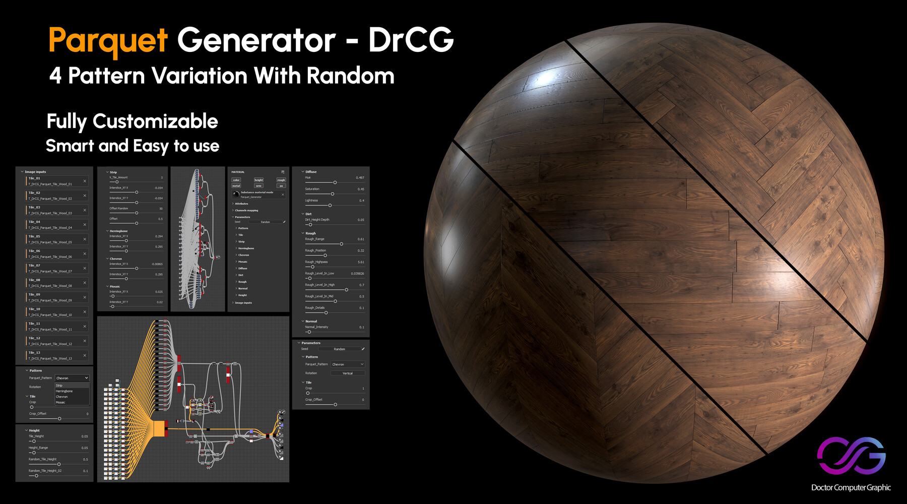 ArtStation - 15 Marble and Parquet Tile Generator Pattern - Substance ...