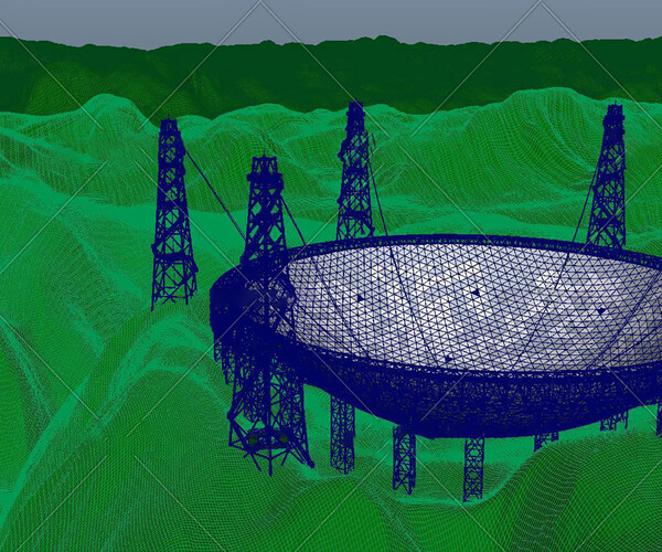 ArtStation - Night Fast radio telescope moutain landscape | Resources