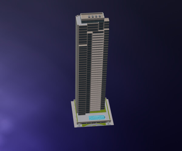 ArtStation - HIGH RISE BUILDING GAME READY LOW POLY | Game Assets
