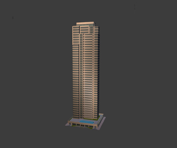 ArtStation - HIGH RISE BUILDING GAME READY LOW POLY | Game Assets