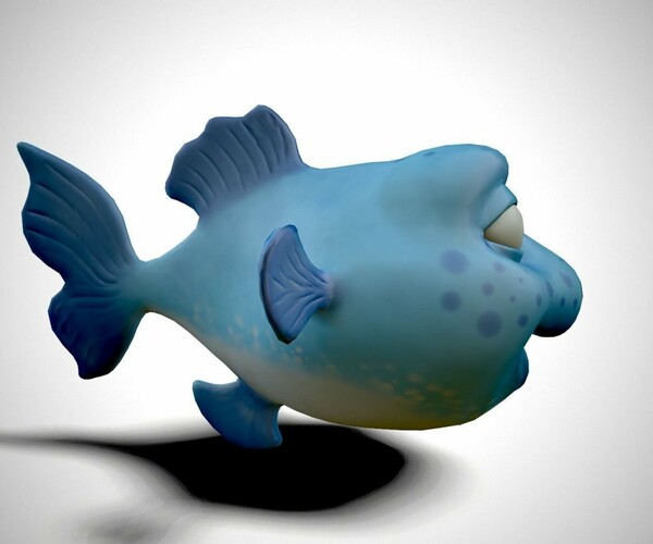 ArtStation - blue cartoon fish | Game Assets