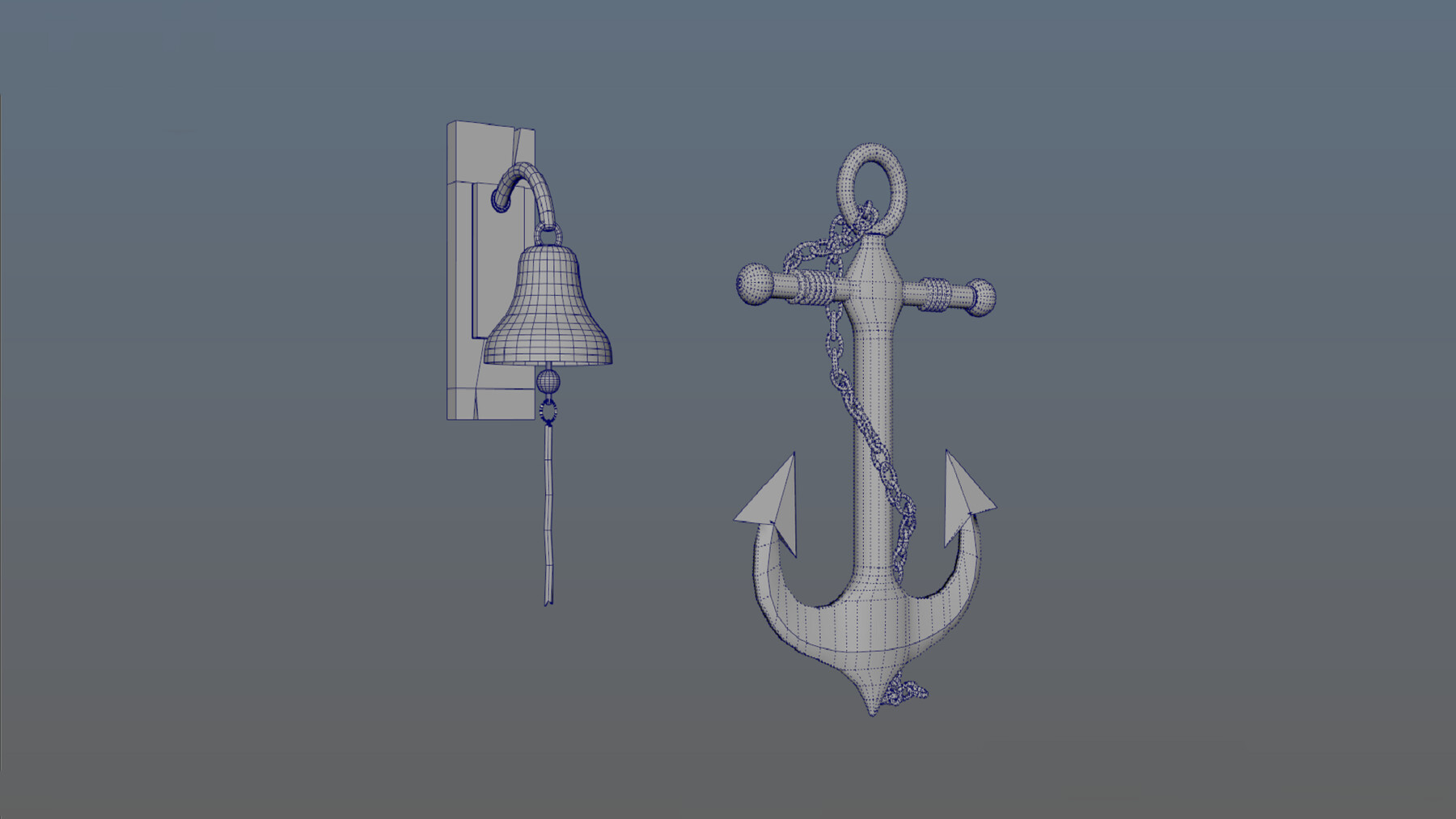 ArtStation - Nautical anchor and bell for a marine vessel PBR game ...