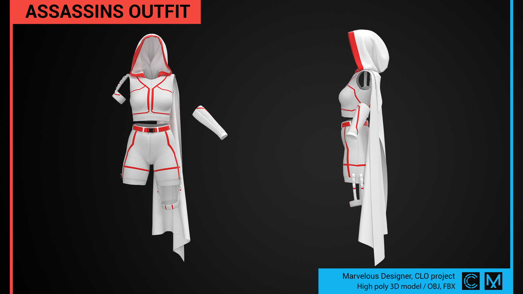 ArtStation - Assassins outfit - Marvelous Designer, CLO project ...