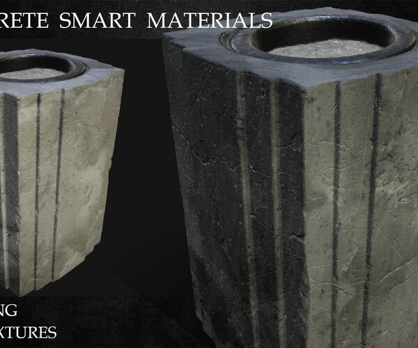 ArtStation - 20 CONCRETE SMART MATERIALS-VOL 1 | Game Assets