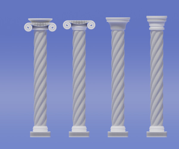 ArtStation - Greek and Roman Twisted Columns 3D model | Resources
