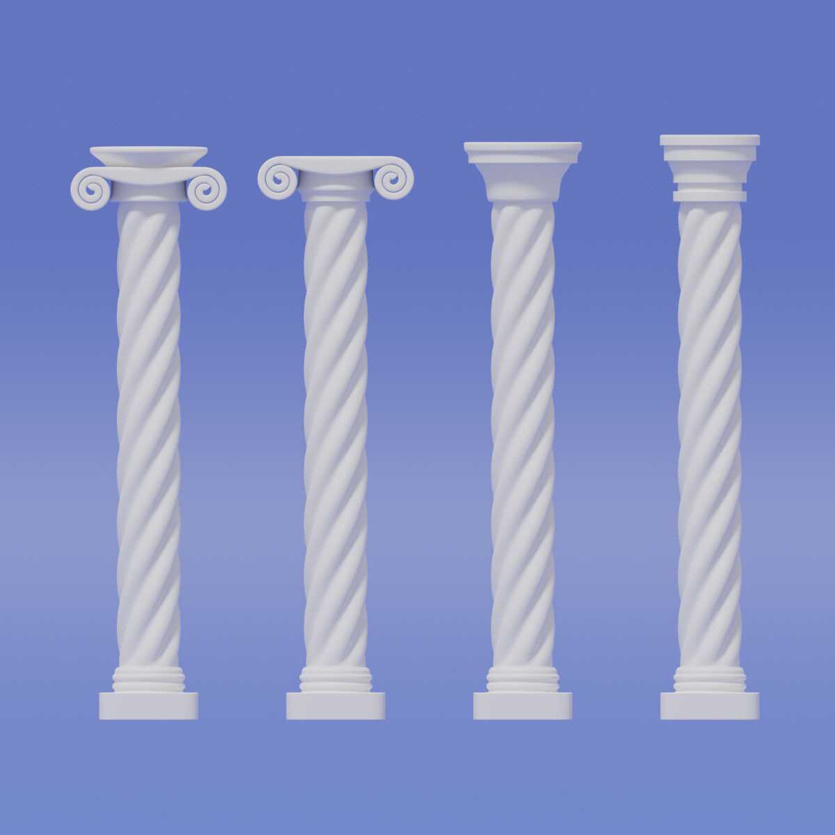 ArtStation - Greek and Roman Twisted Columns 3D model | Resources