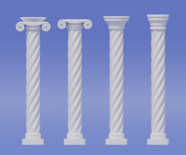 ArtStation - Greek and Roman Twisted Columns 3D model | Resources
