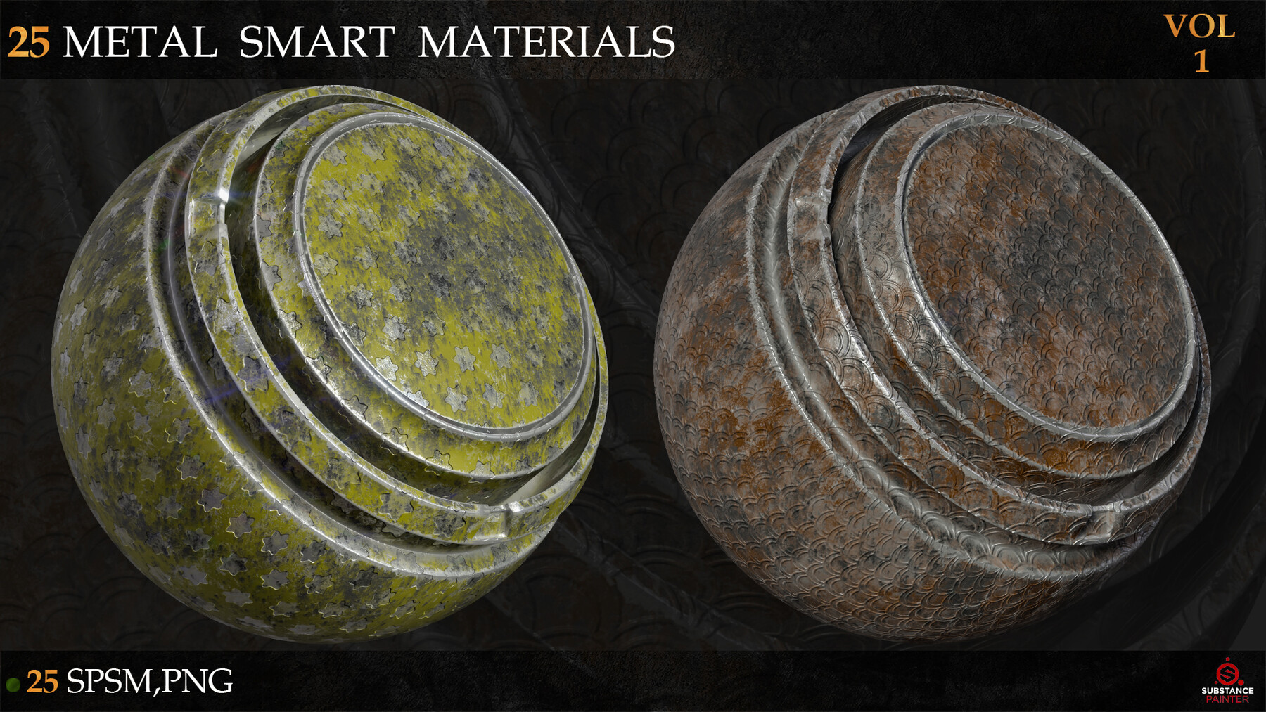 ArtStation - 25 METAL SMART MATERIALS-VOL 1 | Game Assets