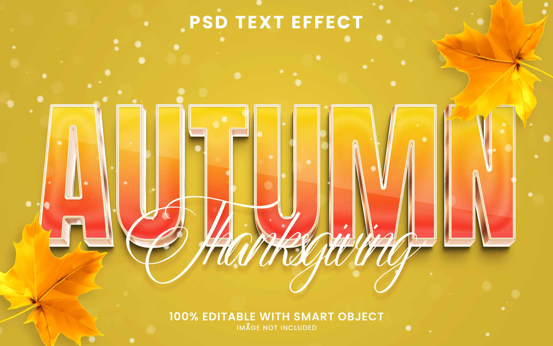 ArtStation - 3D Autumn PSD fully editable text effect. Layer style PSD mockup template. | Artworks