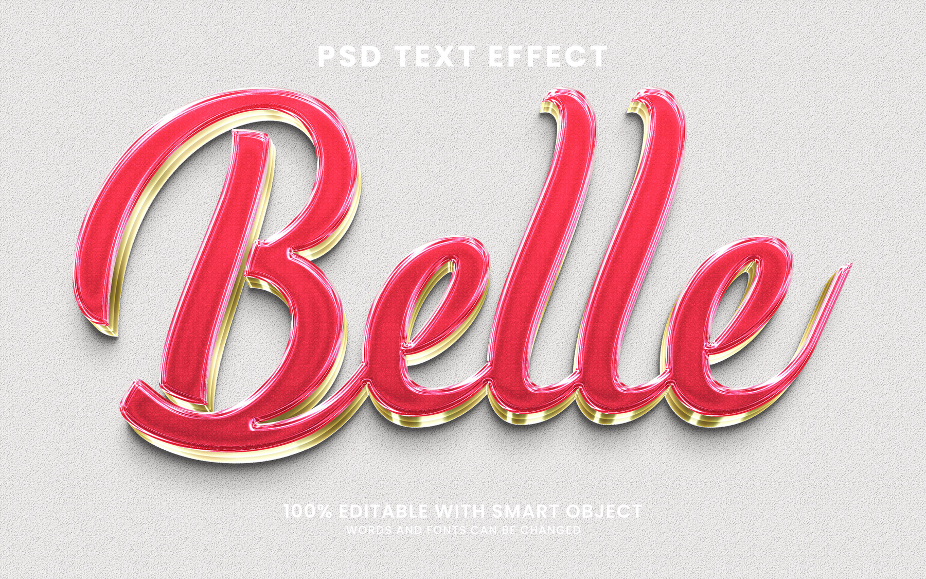 ArtStation - 3D Belle PSD fully editable text effect. Layer style PSD ...