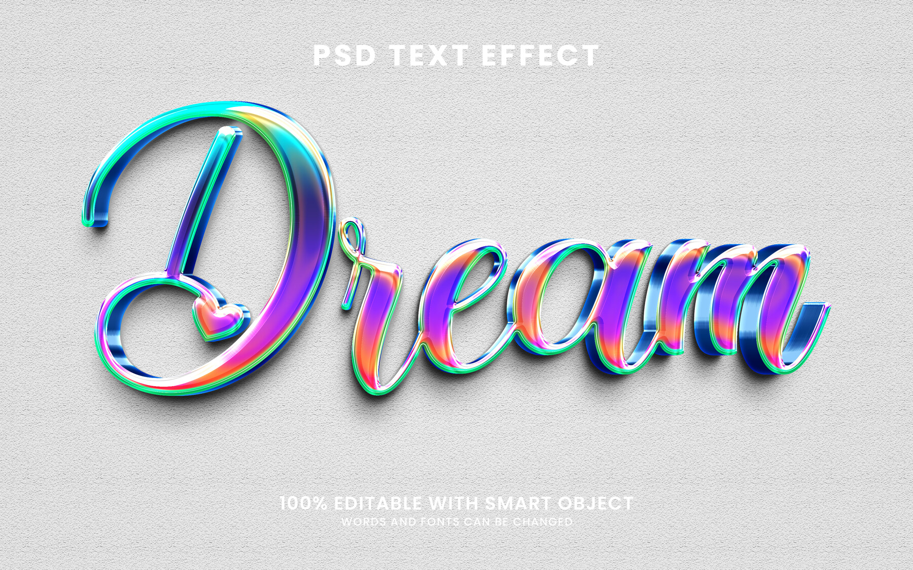 ArtStation - 3D Dream PSD fully editable text effect. Layer style PSD ...