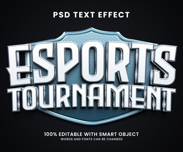 ArtStation - 3D Esports Tournament PSD fully editable text effect ...