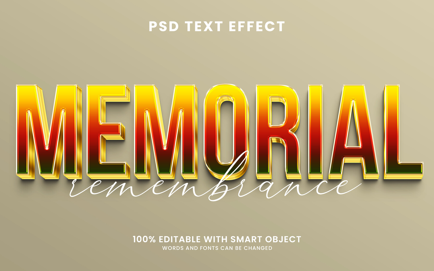 ArtStation - 3D Memorial PSD fully editable text effect. Layer style ...