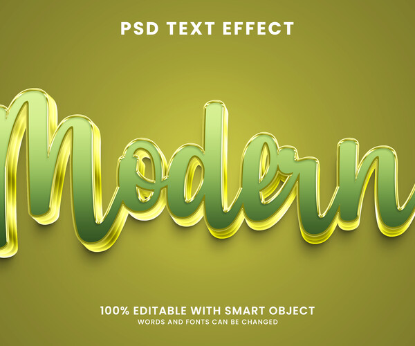 ArtStation - 3D Modern PSD fully editable text effect. Layer style PSD ...