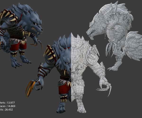 ArtStation - Werewolf model | Game Assets