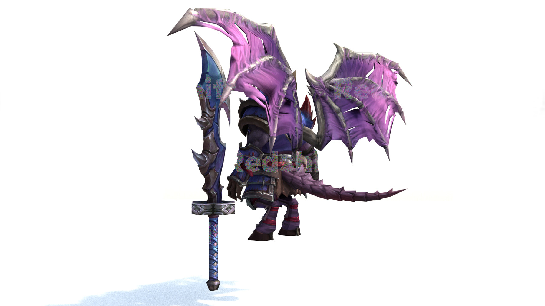 ArtStation - Zombie ghost long bone flying wing armour, hand blade epee ...