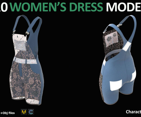 ArtStation - 10 WOMEN’S DRESS MODEL / Marvelous Designer / Clo3D+ ZPRJ ...