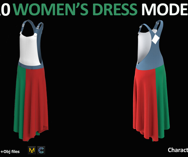 ArtStation - 10 WOMEN’S DRESS MODEL / Marvelous Designer / Clo3D+ ZPRJ ...