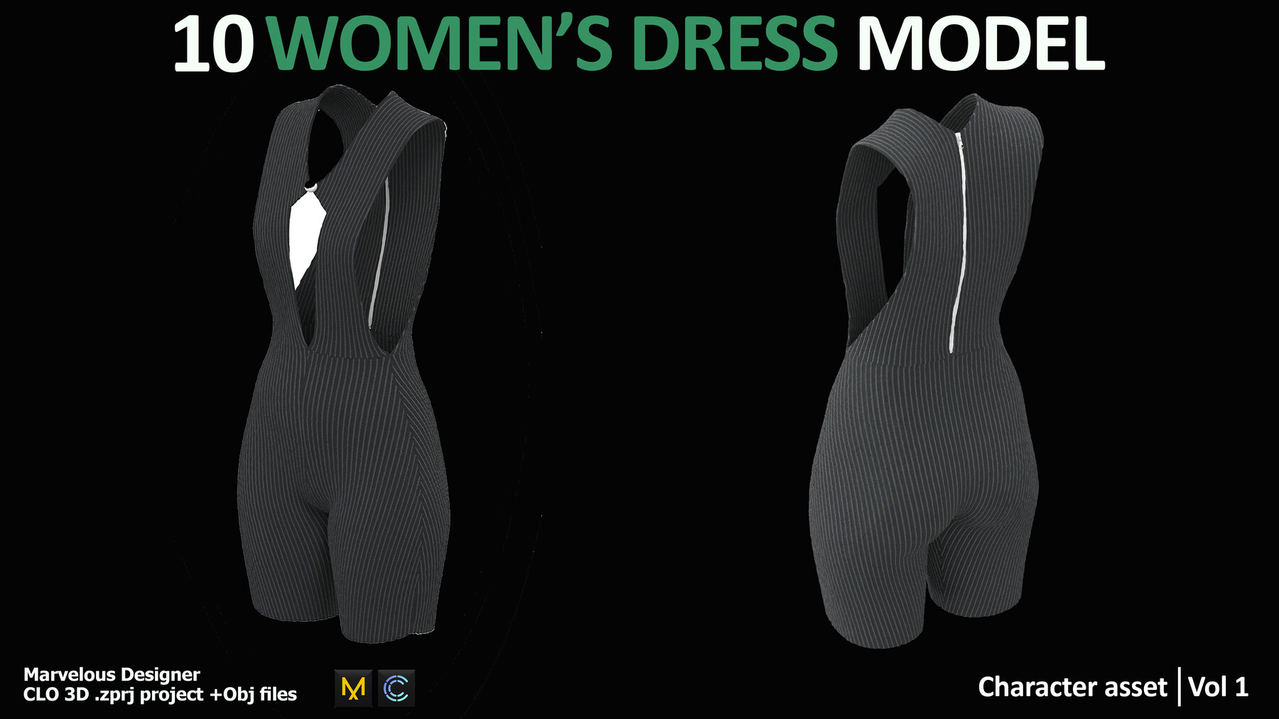 ArtStation - 10 WOMEN’S DRESS MODEL / Marvelous Designer / Clo3D+ ZPRJ ...