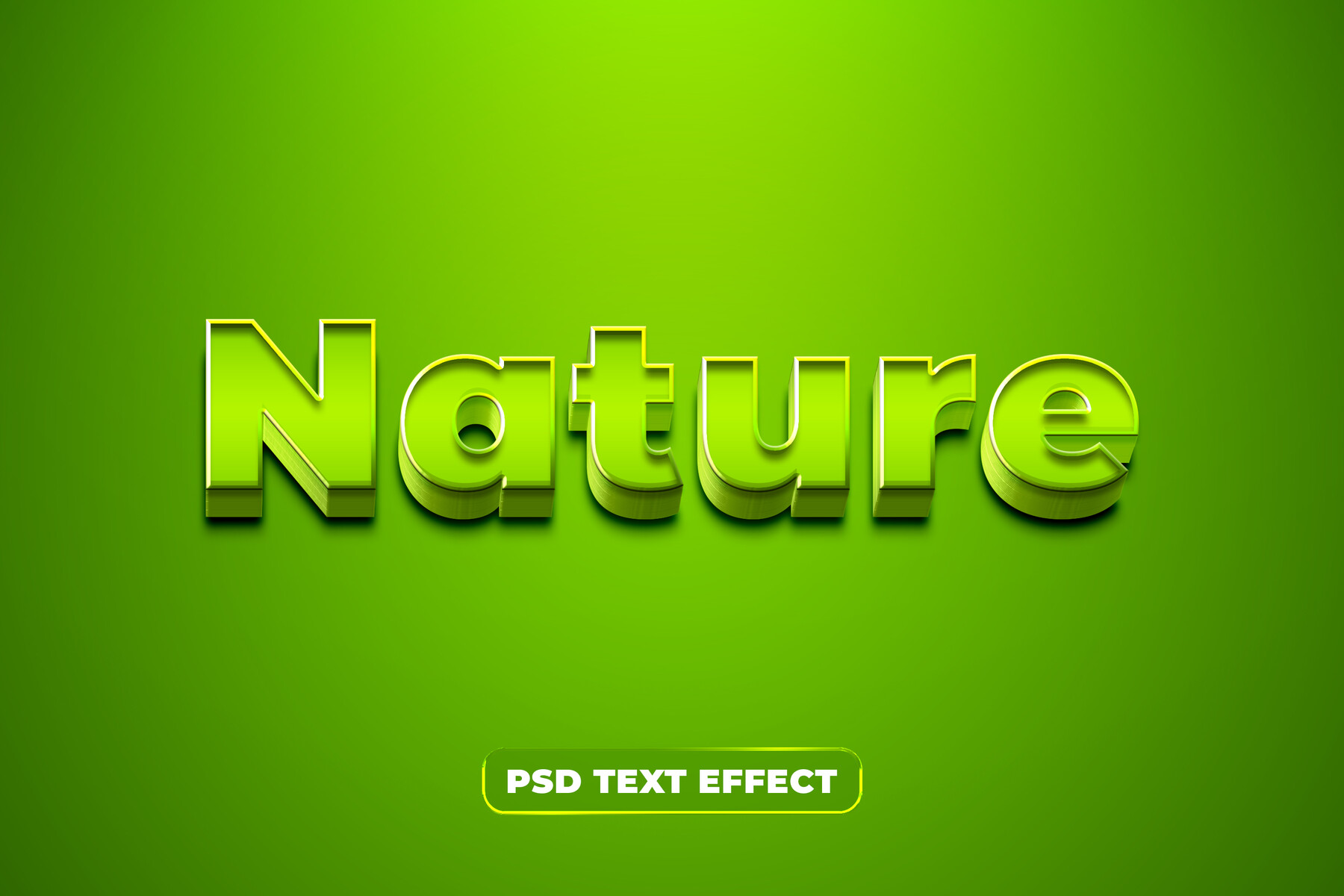 ArtStation - 3D Nature PSD fully editable text effect. Layer style PSD ...