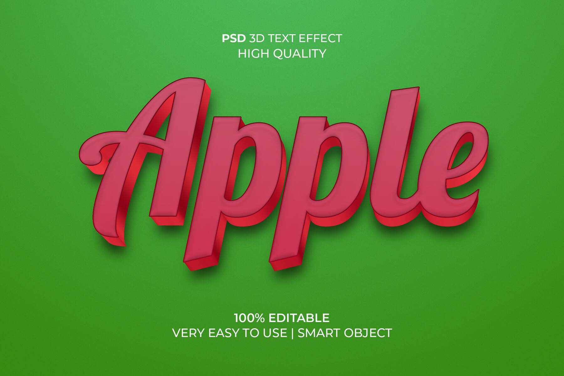 ArtStation - 3D Apple PSD fully editable text effect. Layer style PSD ...