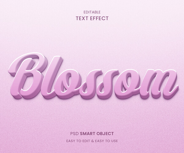 ArtStation - 3D Blossom PSD fully editable text effect. Layer style PSD ...