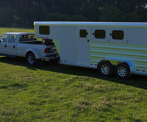 ArtStation - Gooseneck horse trailer. | Game Assets