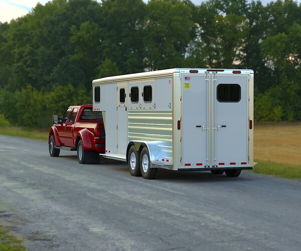 ArtStation - Gooseneck horse trailer. | Game Assets