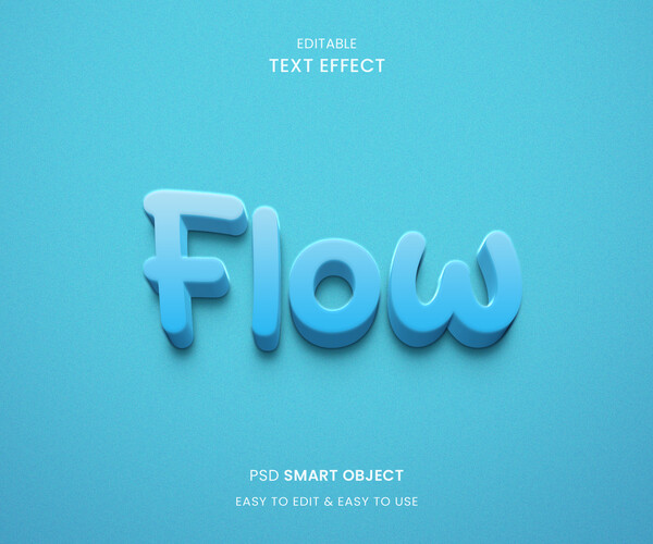 ArtStation - 3D Flow PSD fully editable text effect. Layer style PSD ...