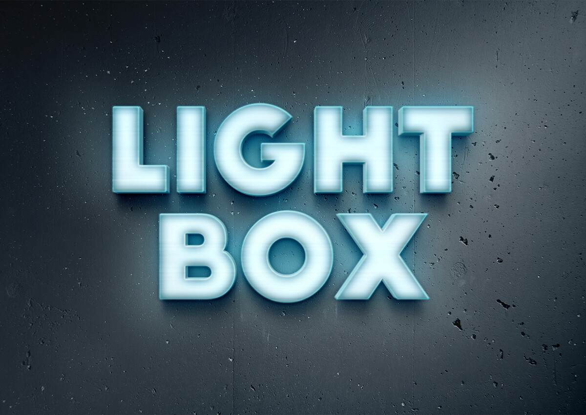 ArtStation - 3D Light Box PSD fully editable text effect. Layer style ...