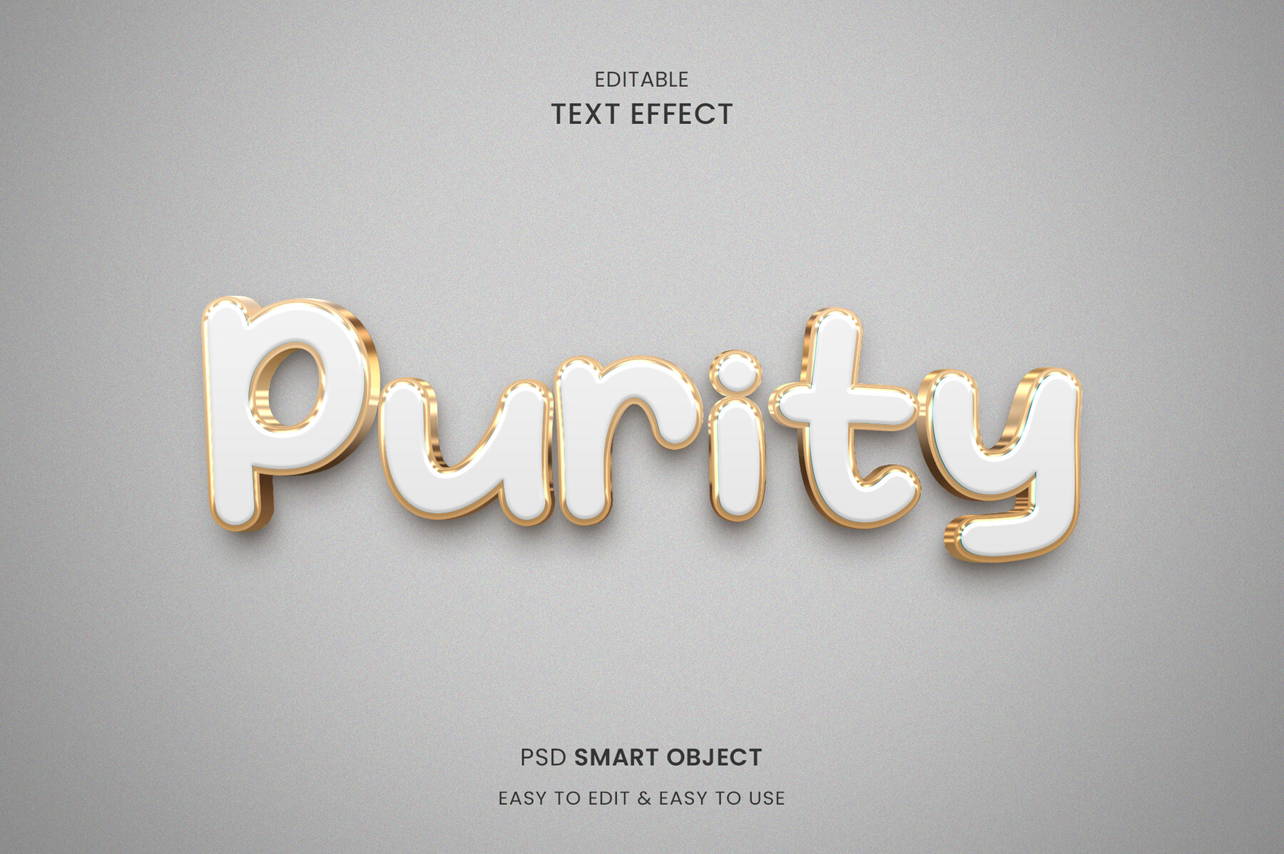 ArtStation - 3D Purity PSD fully editable text effect. Layer style PSD ...