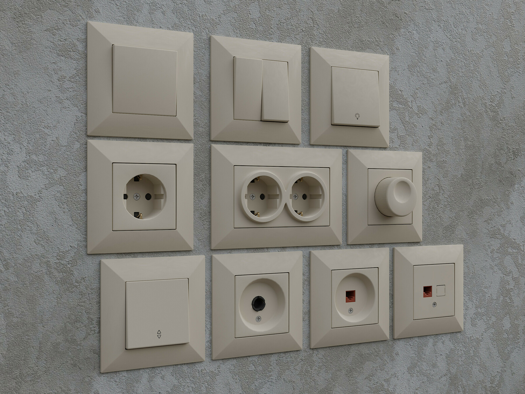 ArtStation - Luxury Electrical Switches Set 1 | Resources