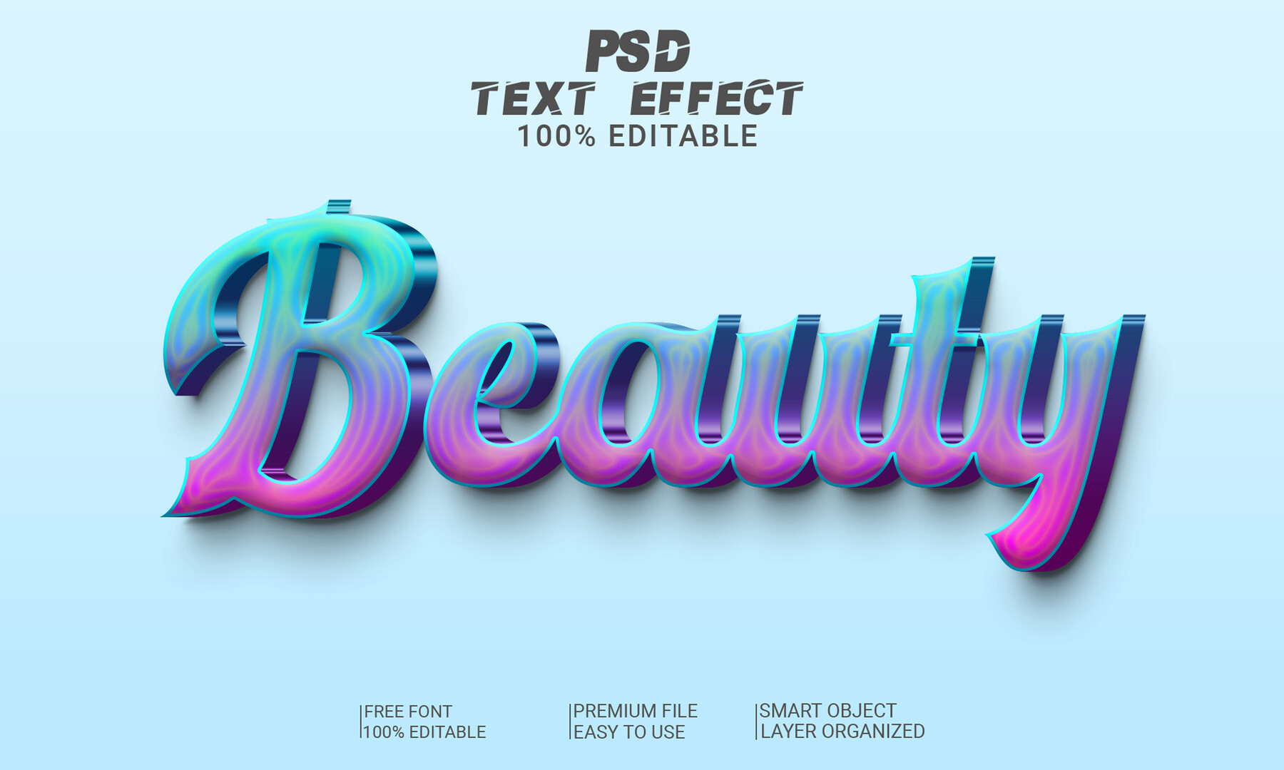 ArtStation - 3D Beauty PSD fully editable text effect. Layer style PSD ...