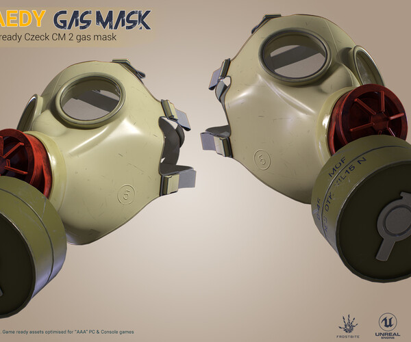 ArtStation - Game Ready Low poly War Gas mask | Game Assets