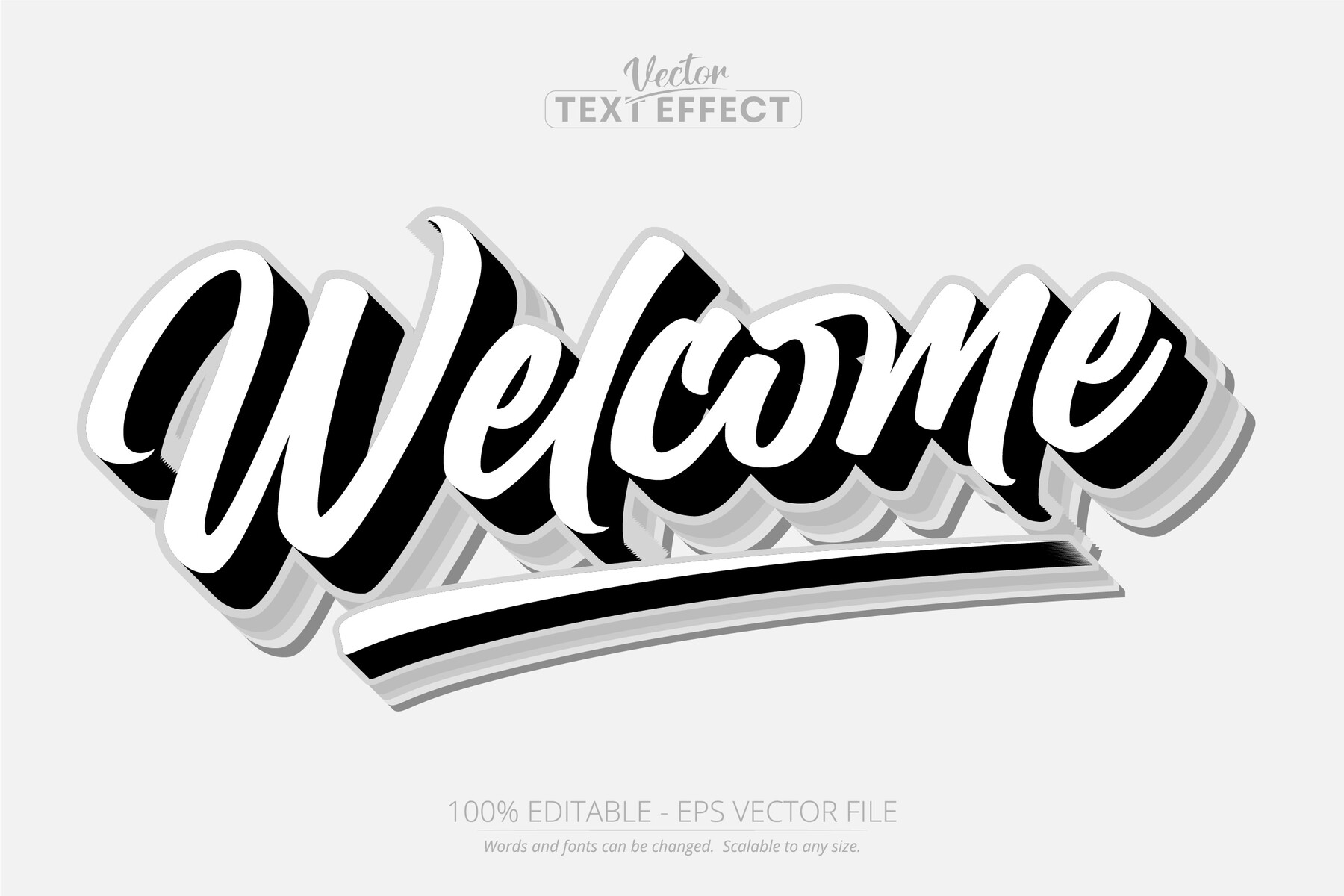 ArtStation - Minimalistic text effect, editable welcome text style ...