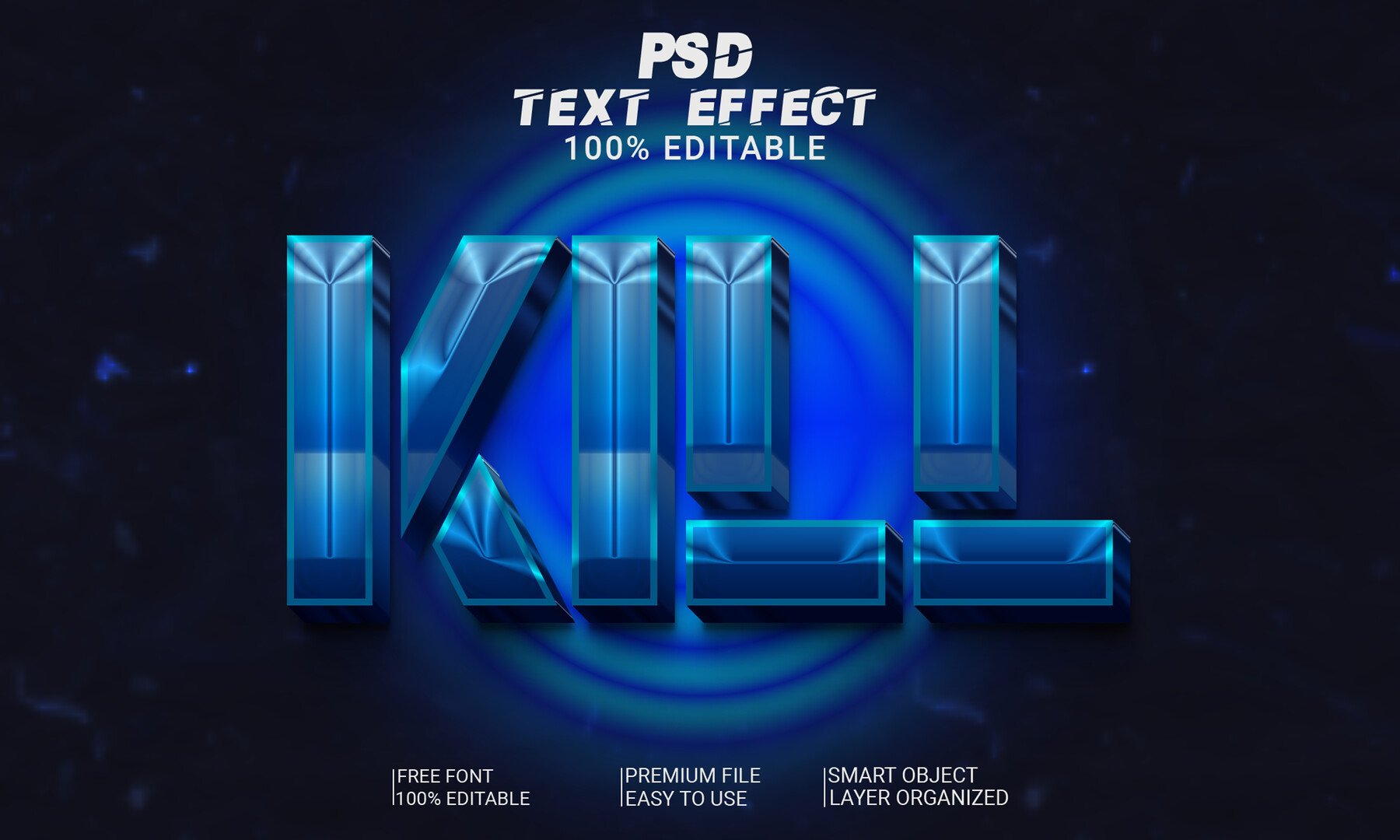 ArtStation - 3D Kill PSD fully editable text effect. Layer style PSD mockup template. | Artworks