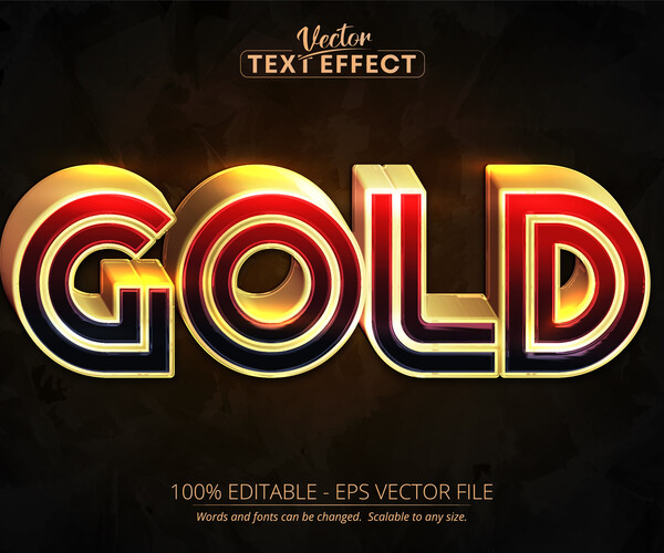 ArtStation - Gold text effect, editable shiny golden color text style ...