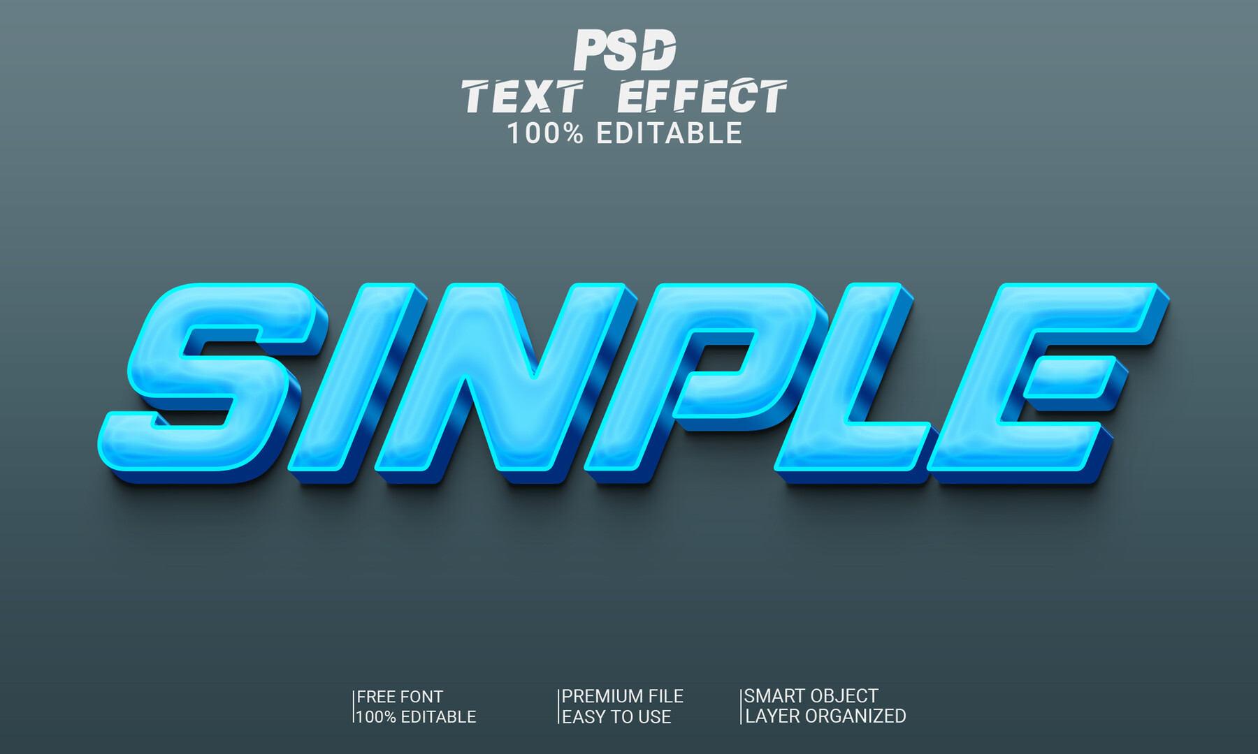 ArtStation - 3D Sinple PSD fully editable text effect. Layer style PSD ...